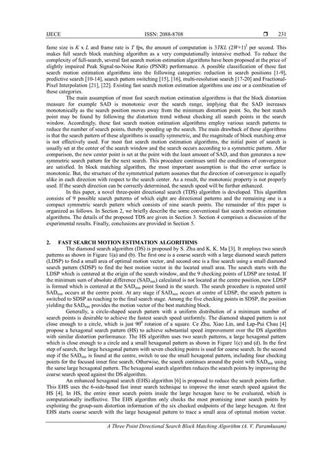 A Three Point Directional Search Block Matching Algorithm Pdf