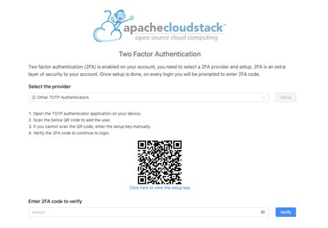 Two Factor Authentication In Apache Cloudstack L Cloudstack Feature First Look Shapeblue