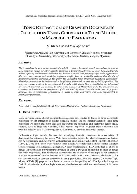 Topic Extraction Of Crawled Documents Collection Using Correlated Topic
