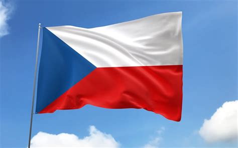 다운로드 깃대에 체코 공화국 국기 4k 유럽 국가 파란 하늘 체코 공화국의 국기 물결 모양의 새틴 플래그 체코 국기 체코 국가 상징 체코의 날 체코 공화국