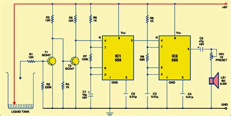 Water Overflow Alarm Detailed Circuit Diagram Available