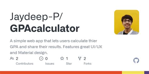 Github Jaydeep P Gpacalculator A Simple Web App That Lets Users Calculate Thier Gpa And Share