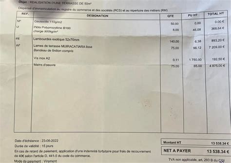 Exemple Devis Terrasse Bois Ma Boutique