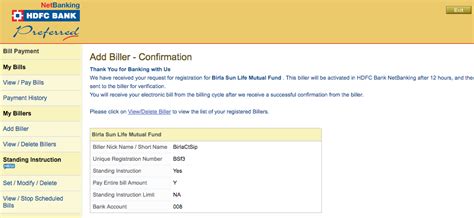How To Add I SIP URN Number In HDFC Netbanking