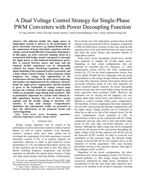 pdf a dual voltage control strategy for single phase pwm converters