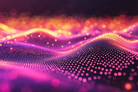 abstract digital data wave background glowing particles stock image