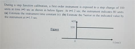 solved during a step function calibration a first order