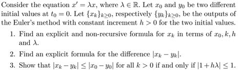 solved consider the equation x′ λx where λ∈r let x0 and y0