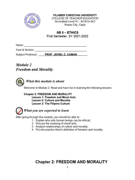 Module 2 Lesson 1 And 2 Download Free Pdf Autonomy Virtue