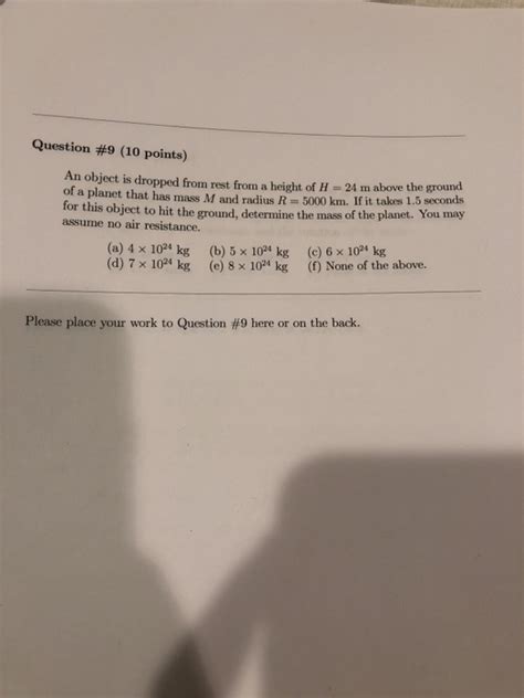 solved an object is dropped from rest from a height of h