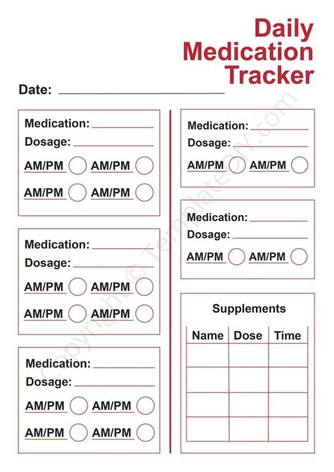 Daily Medication Tracker Template Printable In Pdf And Excel