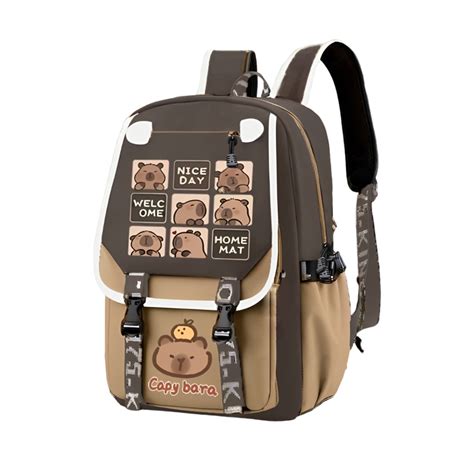 Mochila Capivara Escolar Feminina Fofa Organizadora Notebook Meninas