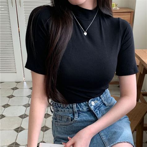 나인포시즌 반팔목티 흰색목티 검정 반팔 티셔츠