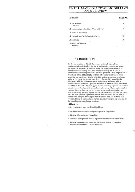 solution bsc mathematics mathematical modelling unit 1 mathematical