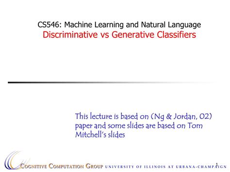 Ppt Cs546 Machine Learning And Natural Language Discriminative Vs