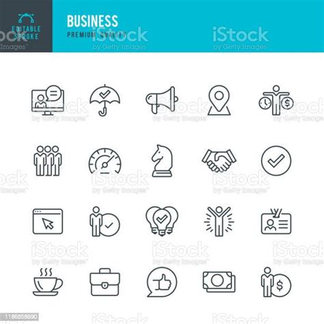 비즈니스 가는 선 벡터 아이콘 세트입니다 편집 가능한 스트로크입니다 픽셀 완벽한 세트에는 팀 전략 성공 성과 웹 사이트 핸드