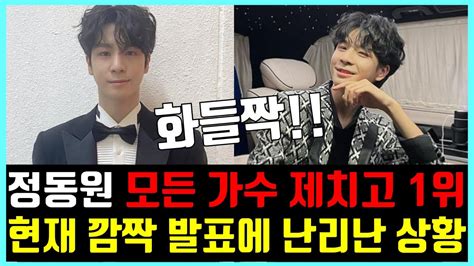 정동원 현재 모든 가수 제치고 1위에 뽑혔다고 현재 우주총동원 난리난 상황 왜 Youtube