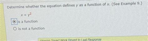 Solved Determine Whether The Equation Defines Y As A Chegg Com