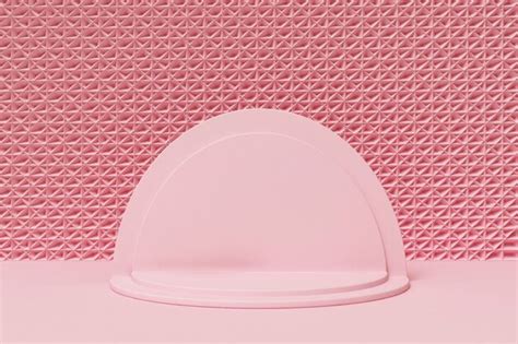 Premium Photo 3d Rendering Abstract Geometry Pink Color Pedestal