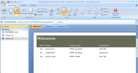 Nathalia Blog Tugas Database Dengan Ms Access