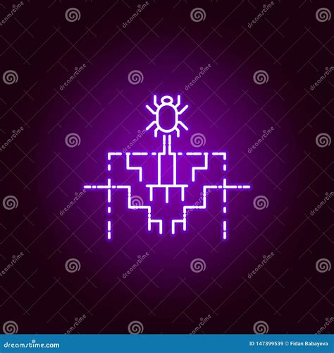 Hacker Spyware Icon In Neon Style Can Be Used For Web Logo Mobile App Ui Ux Stock Vector