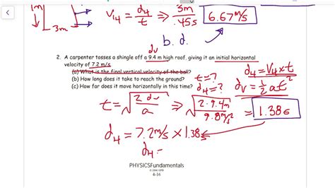Horizontal Projectile Motion Worksheet Youtube Worksheets Library