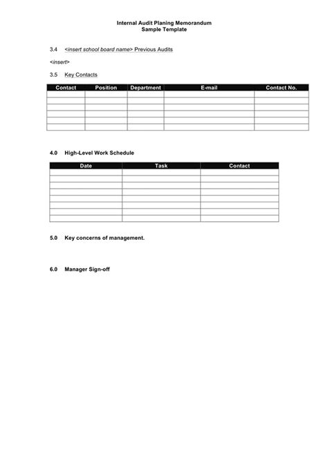 Internal Audit Planning Memorandum Template In Word And Pdf Formats Page 2 Of 2