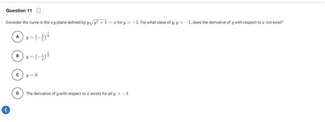 Solved Question 11 A Consider The Curve In The Xy Plane
