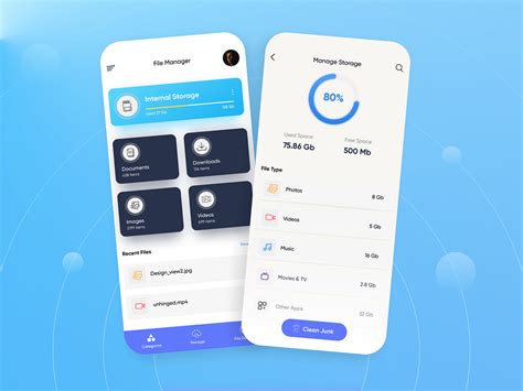 File Manager UI Design On Behance