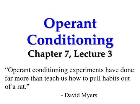 Ppt Operant Conditioning Chapter 7 Lecture 3 Powerpoint Presentation