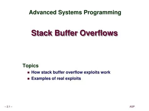 PPT Stack Buffer Overflows PowerPoint Presentation Free Download ID