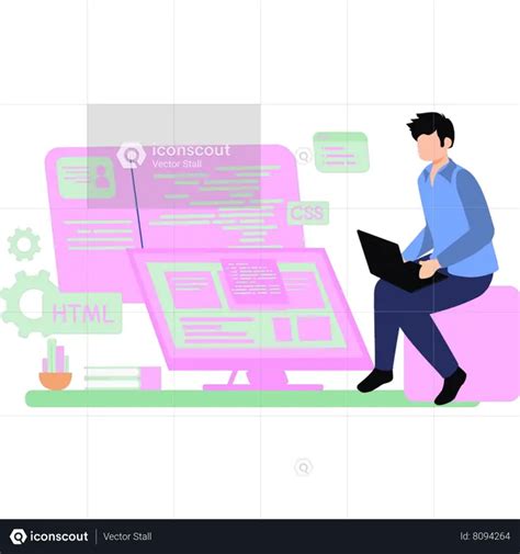 Best Guy Coding Css And Html Illustration Download In Png And Vector Format