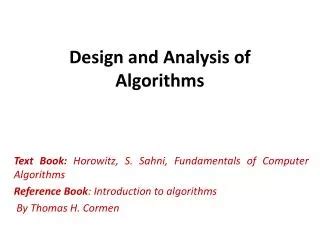 Ppt Design And Analysis Of Algorithms Powerpoint Presentation Free Download Id
