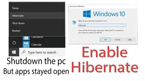 Hibernate Shut Down Or Put Your PC To Sleep How To Enable Hibernate YouTube