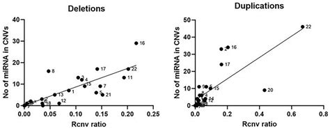 Correlation Graph Between The Number Of Mirna Genes In Rare Cnvs And