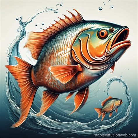 Fish With Human Characteristics In An Artful Masterpiece Stable