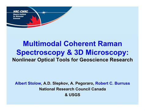 Pdf Multimodal Coherent Raman Spectroscopy And 3d Multimodal Coherent Raman Spectroscopy