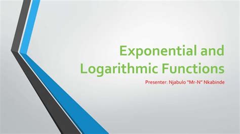 Logarithmic Functions Ppt
