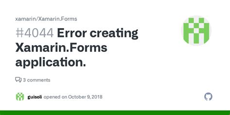 Error Creating Xamarin Forms Application Issue Xamarin Xamarin Forms GitHub