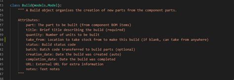 Add Model Fields To Autodoc Issue Inventree InvenTree GitHub
