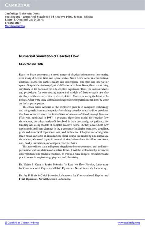 pdf numerical simulation of reactive flow