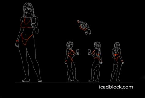 People On The Beach CAD Blocks In DWG ICADBLOCK