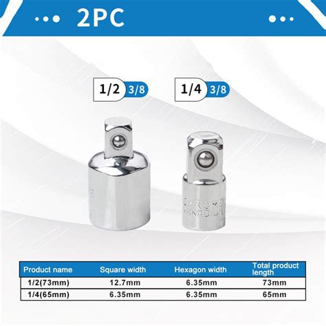 Steel Socket Adapter Reducer Female To Male For 3 Jaw Oil Filter Removal Wrench Compact And