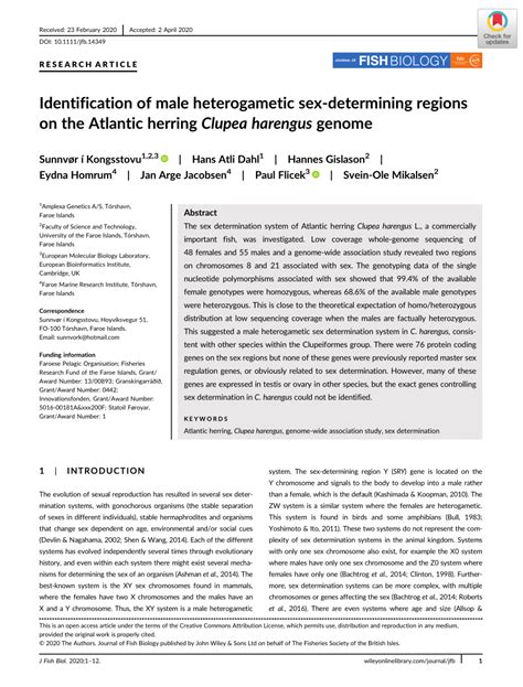 Pdf Identification Of Male Heterogametic Sex Determining Regions On