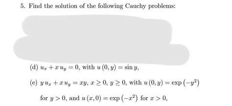 Solved Find The Solution Of The Following Cauchy Chegg