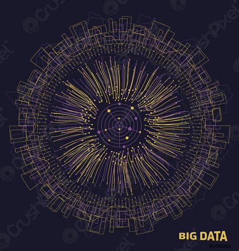 Big Data Visualization Structure Made In Lines And Dots Array Stock