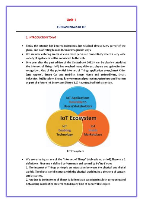 Unit IOT Internet Of Things Unit FUNDAMENTALS OF IoT INTRODUCTION TO IoT Today The Internet