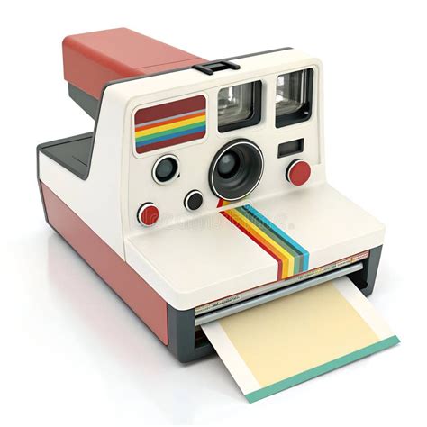 Colorful 3d Render Of A Retro Printer Isolated On White Background Stock Illustration