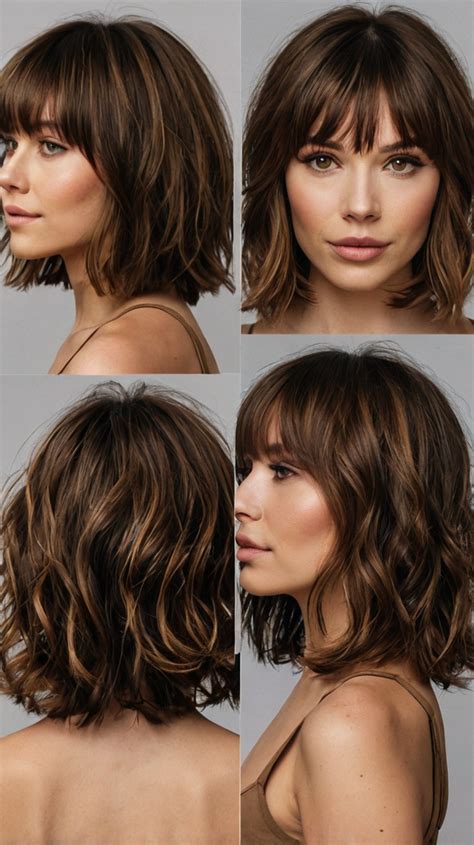 Chic Medium Length Hairstyles With Bangs Ideas For Textured Lob With