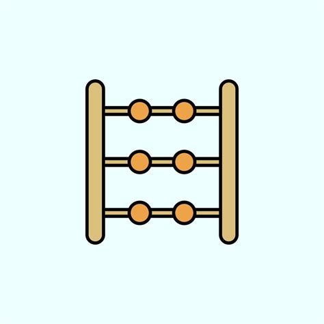 Abacus Counting Color Vector Icon Vector Illustration On Dark